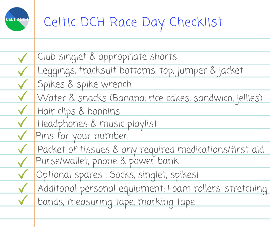 Race Day Checklist – Celtic DCH