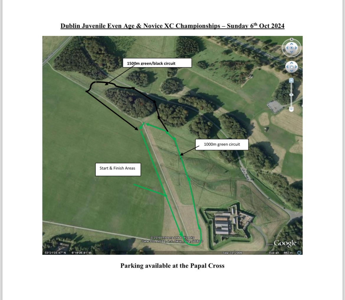 Course map for Dublin Juvenile Even Age & Novice XC Championships ...